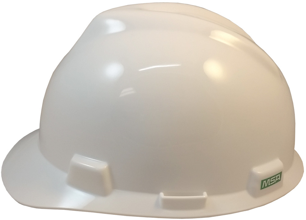 MSA Cap Style Large Jumbo Hard Hats with Staz-On White