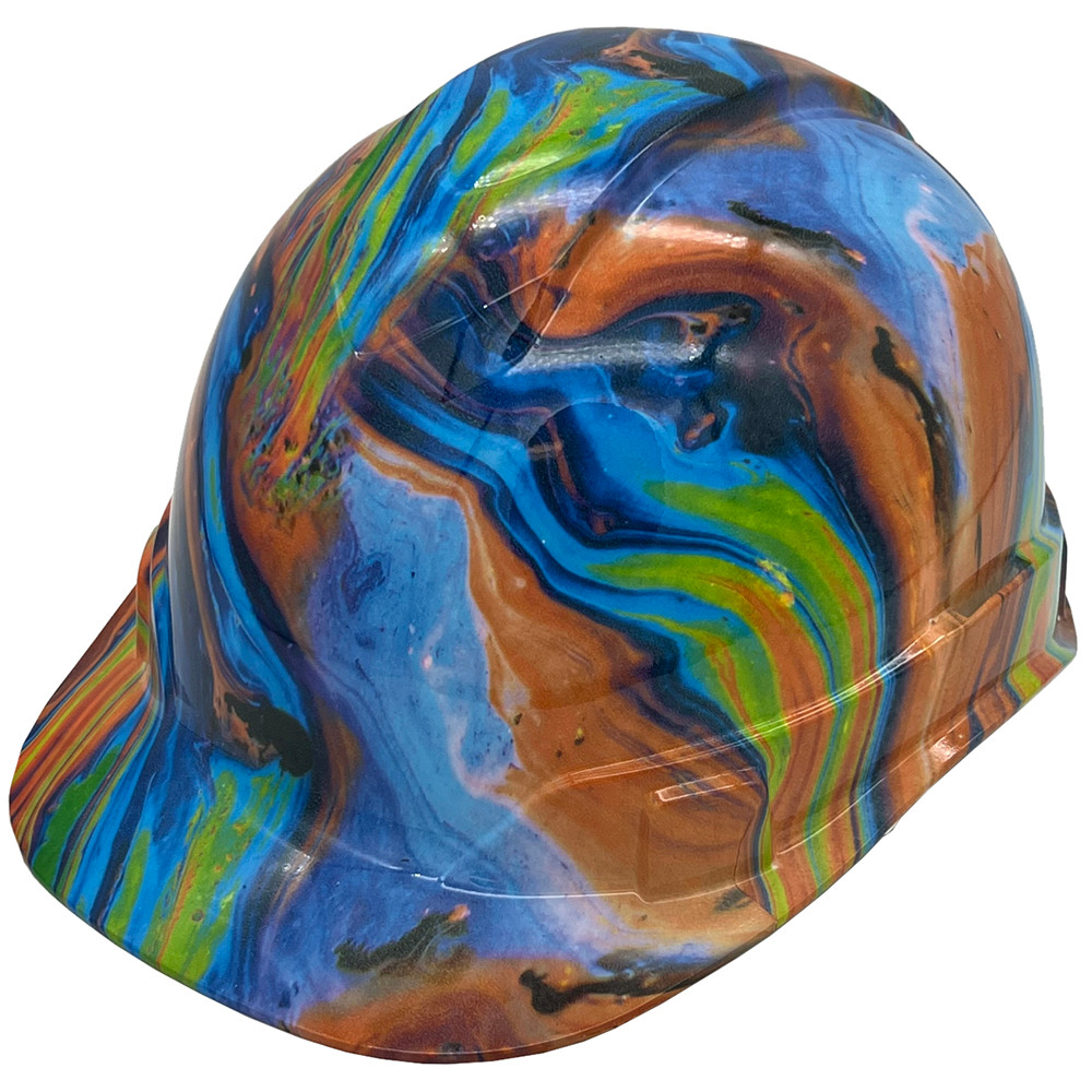 Oil Spill Design Hydro Dipped Cap Style Hard Hat | Buy Online at T.A.S.C.O.