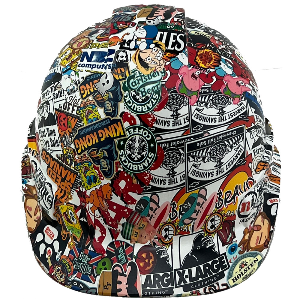 Sticker Bomb 4 Design Hydro Dipped Cap Style Hard Hat | Buy Online at T ...