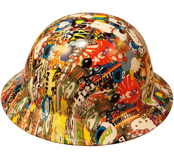 Cartoon Sticker Bomb 2 Hydro Dipped Full Brim Hard Hats | Buy Online at ...