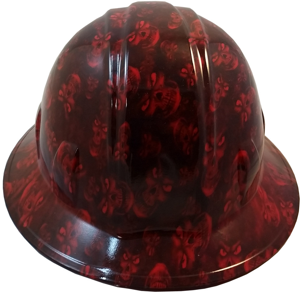 Hades Small Skull Red Hydro Dipped Full Brim Hard Hat | Buy Online at T ...