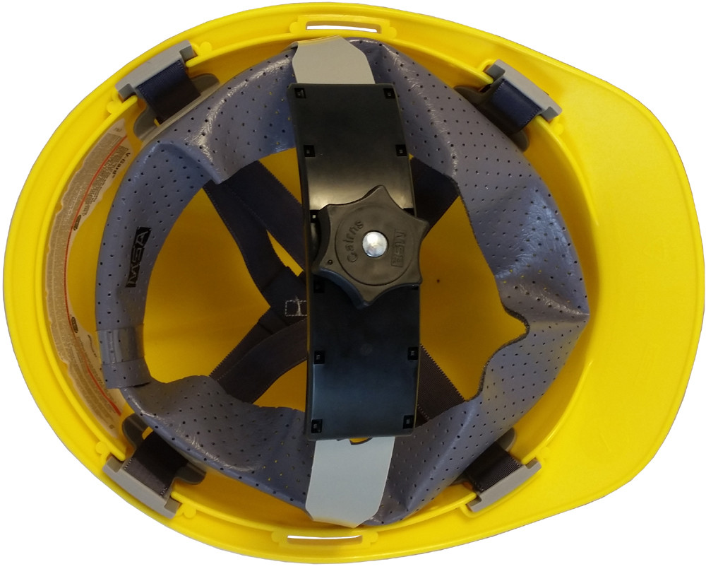 MSA V-Gard Cap Style Hard Hats w/ Swing Suspensions Yellow