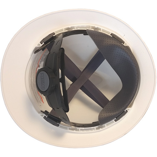MSA Advance Full Brim Vented Hard Hats with Ratchet Suspensions White