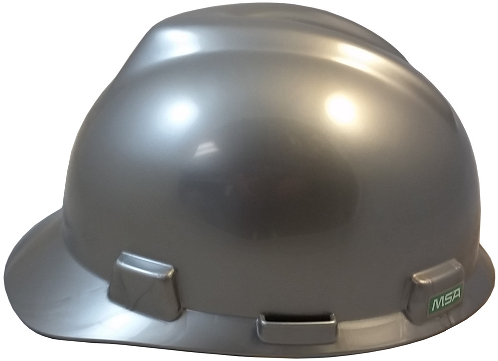 MSA Cap Style Large Jumbo Hard Hats with Fas-Trac Suspensions Silver