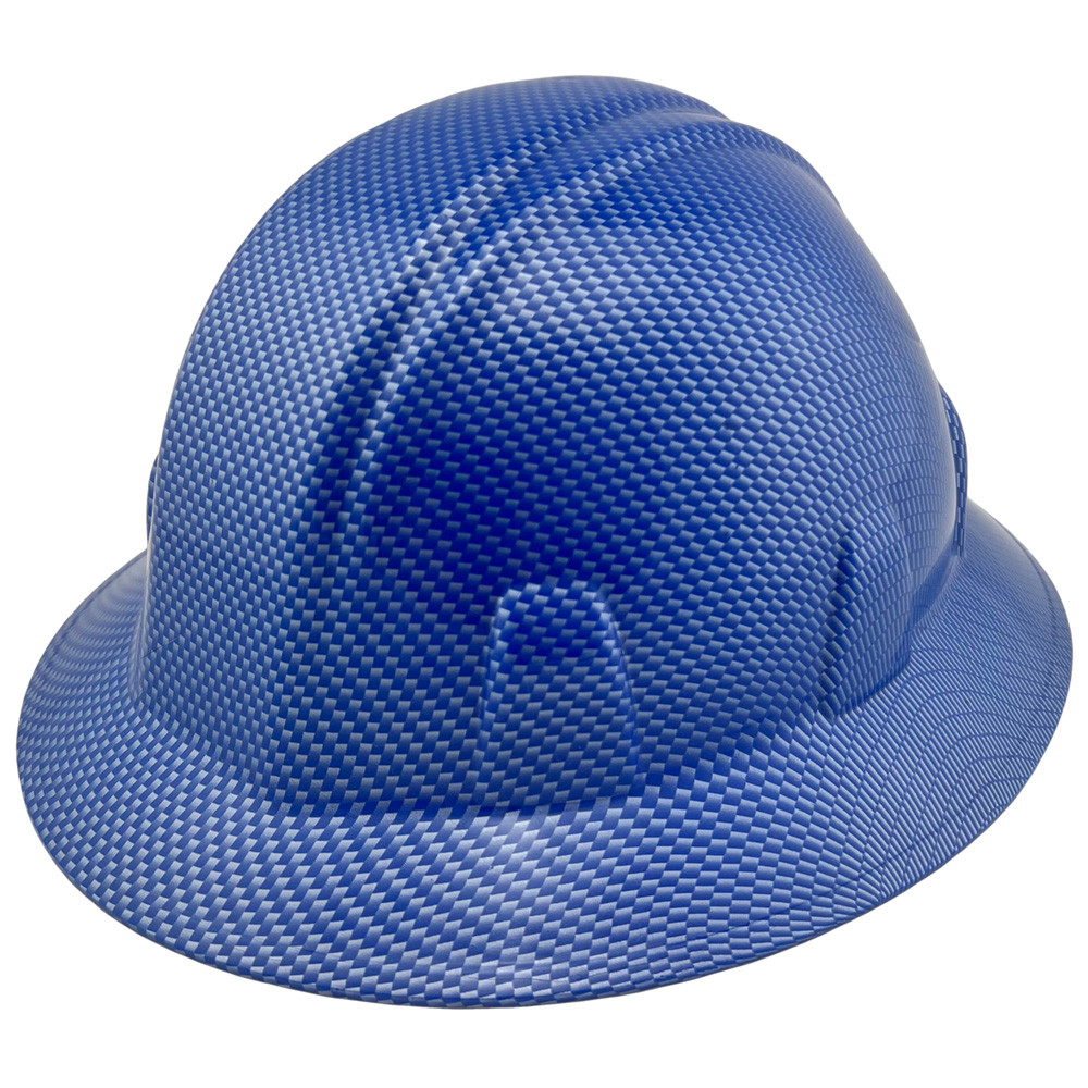 Blue Carbon Fiber Design Full Brim Hydro Dipped Hard Hats | Buy Online ...