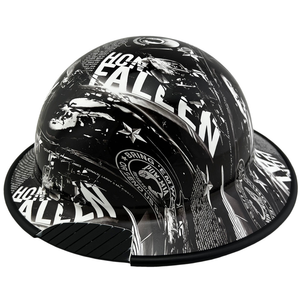 Carbon Fiber Material Hard Hat - Full Brim Hydro Dipped - Honor The ...