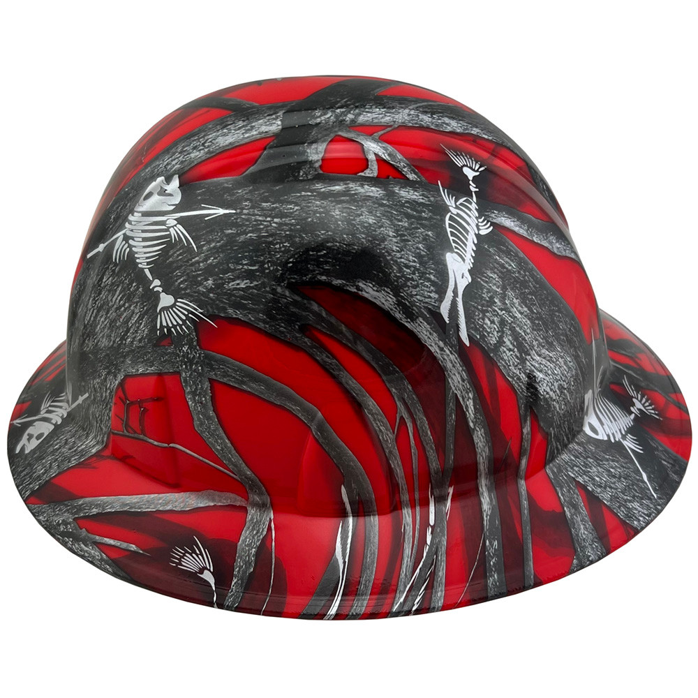 Red Skelly Fish Design Full Brim Hydro Dipped Hard Hats | Buy Online at ...
