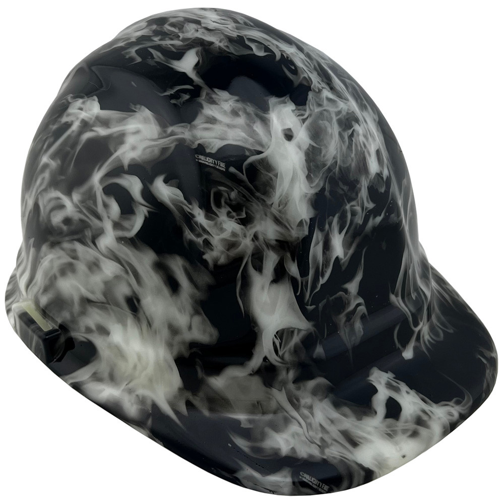 Burning Flames Hydro Dipped GLOW IN THE DARK Hard Hats Cap Style with ...