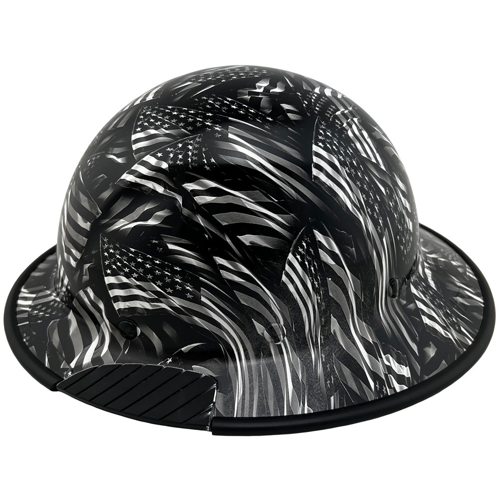 Carbon Fiber Material Hard Hat - Full Brim Hydro Dipped – Covert Flag ...