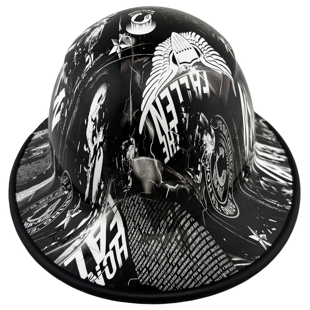 Carbon Fiber Material Hard Hat - Full Brim Hydro Dipped - Honor The ...