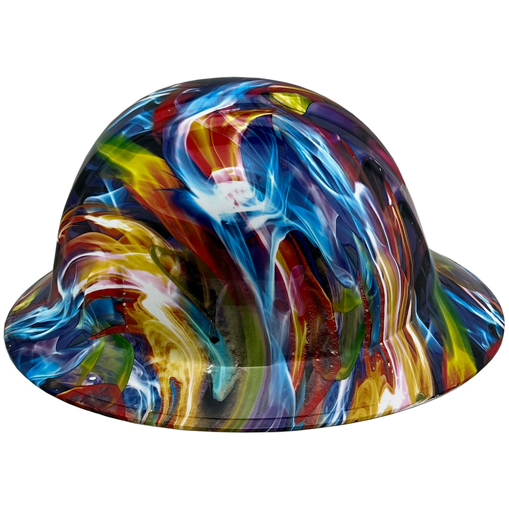 Metallic Color Splash Design Full Brim Hydro Dipped Hard Hats | Buy ...