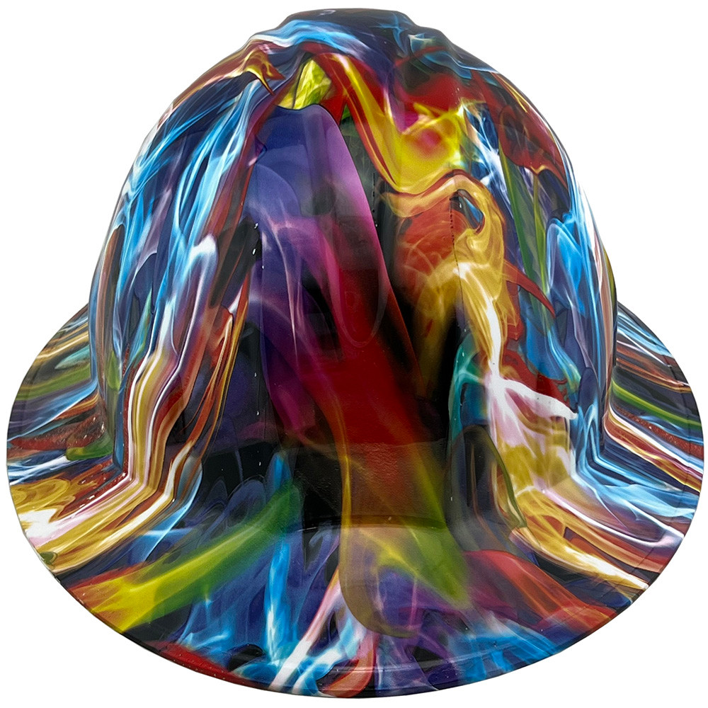Metallic Color Splash Design Full Brim Hydro Dipped Hard Hats | Buy ...