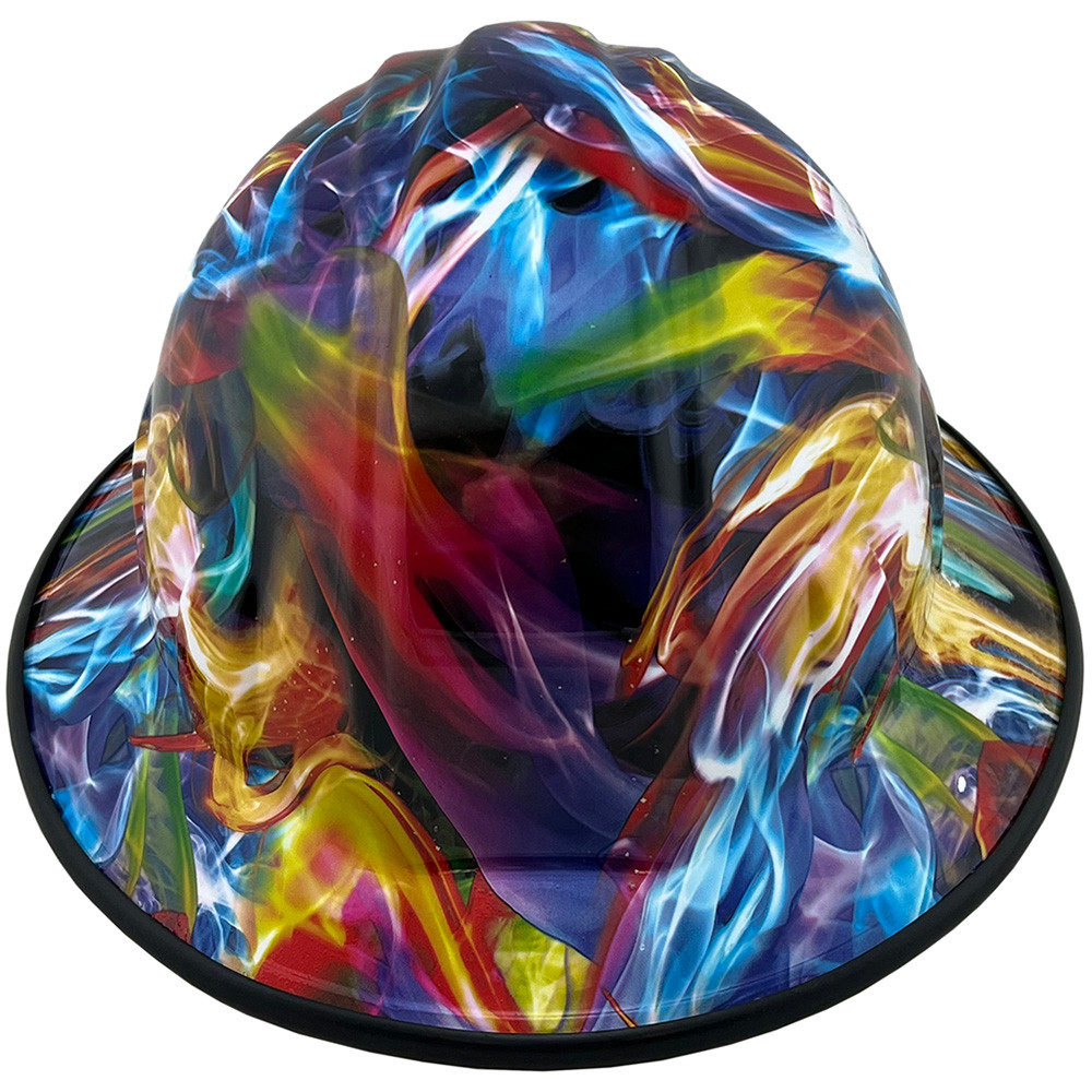 Metallic Color Splash Design Full Brim Hydro Dipped Hard Hats | Buy ...