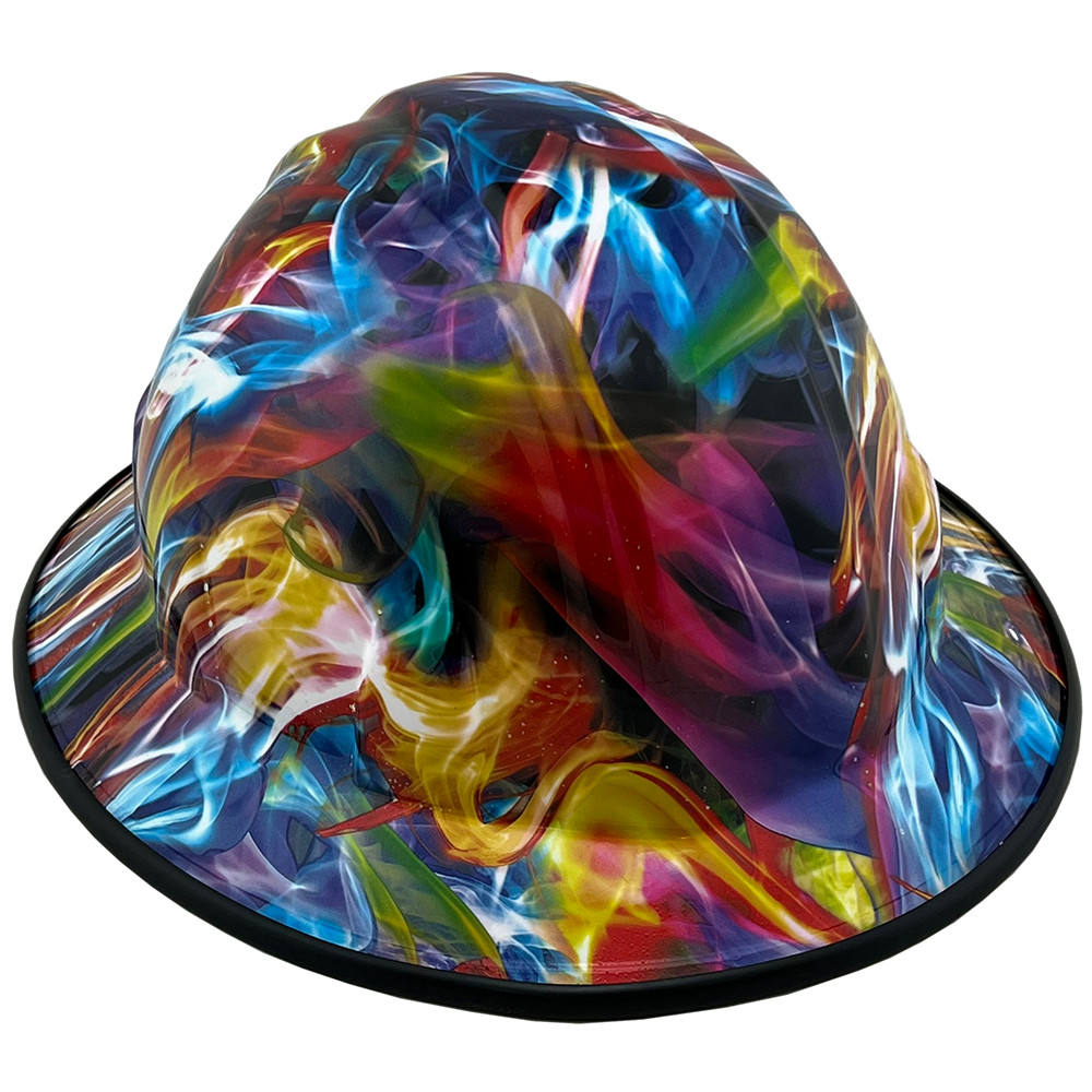 Metallic Color Splash Design Full Brim Hydro Dipped Hard Hats | Buy ...