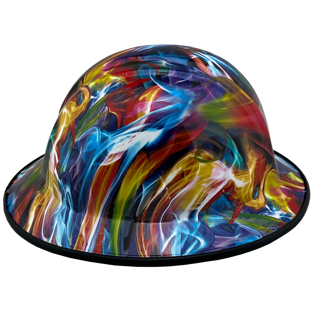 Metallic Color Splash Design Full Brim Hydro Dipped Hard Hats | Buy ...