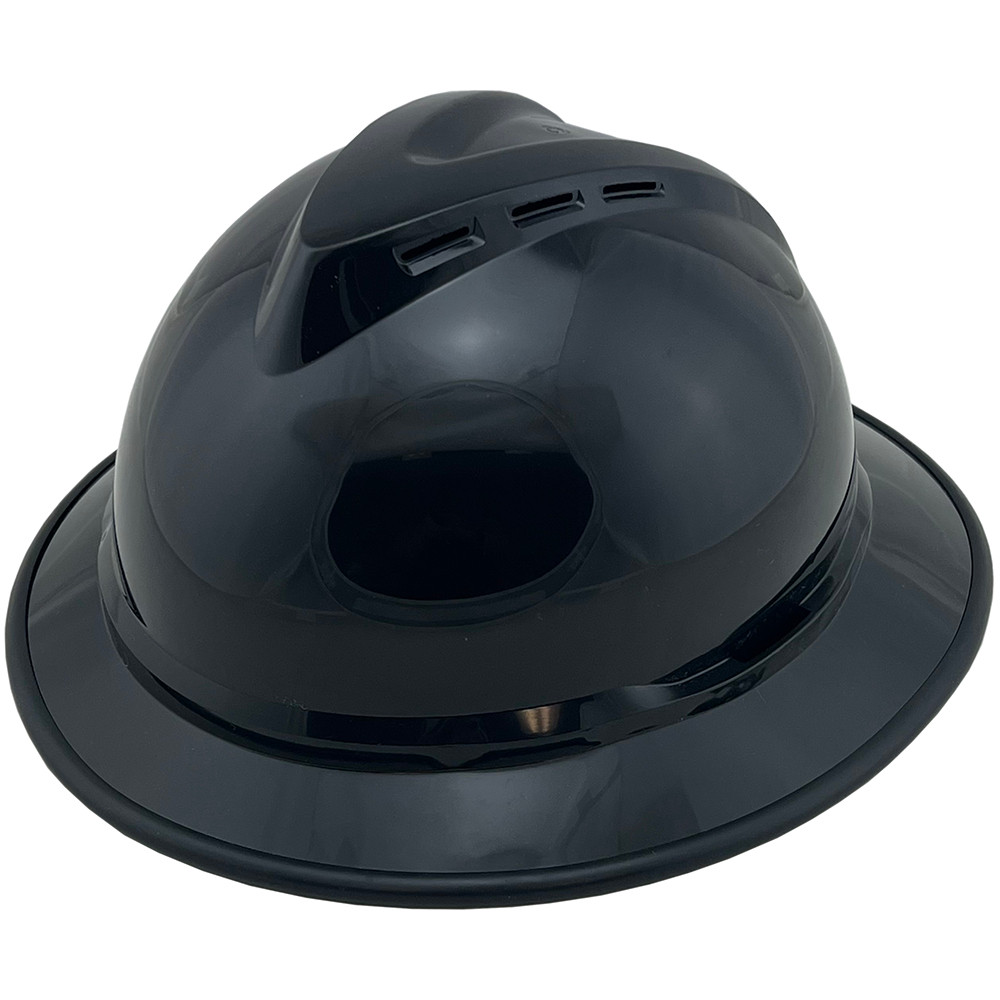MSA Advance Full Brim Vented Hard Hats with Ratchet Suspensions Black