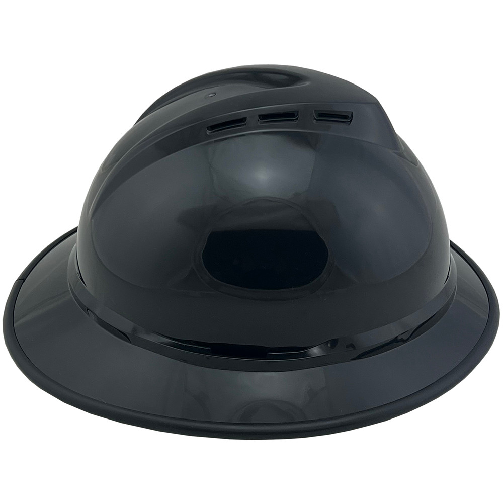 MSA Advance Full Brim Vented Hard Hats with Ratchet Suspensions Black