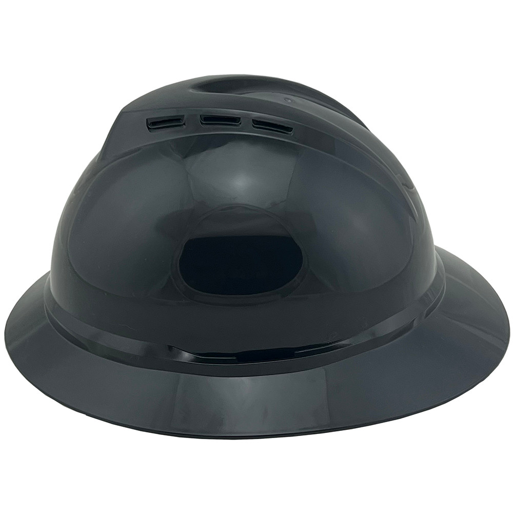 MSA Advance Full Brim Vented Hard hat with 6 point Ratchet Suspension Black