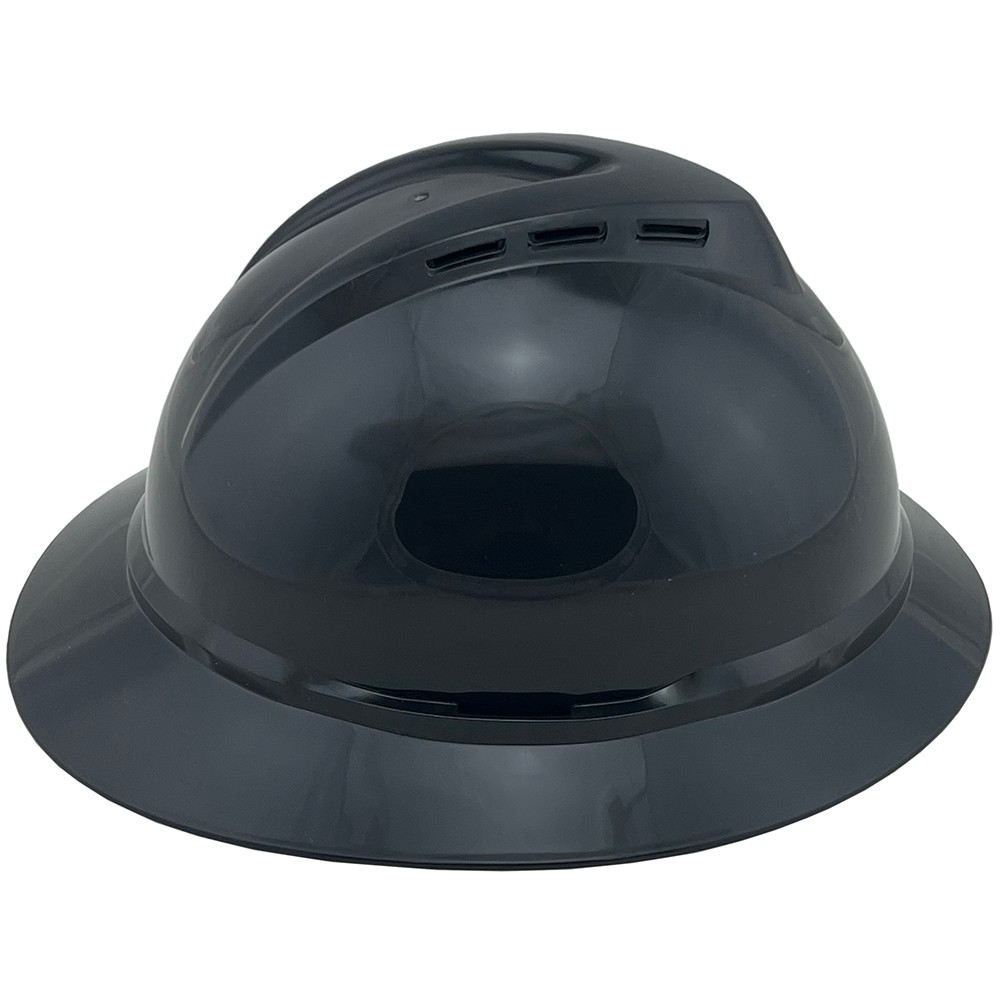 MSA Advance Full Brim Vented Hard hat with 6 point Ratchet Suspension Black