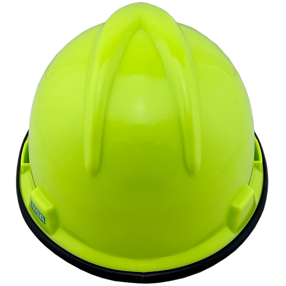 MSA Cap Style Large Jumbo Hard Hats with Staz-On Hi Viz Yellow