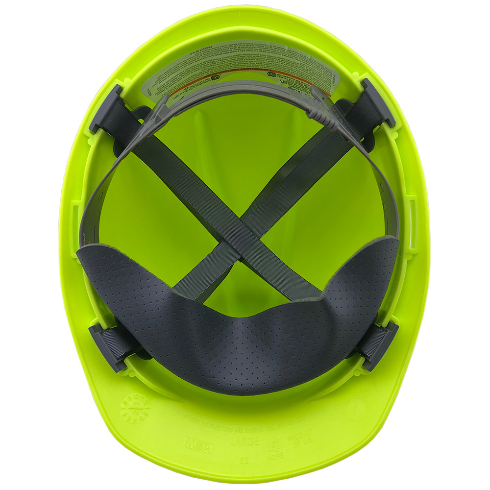 MSA Cap Style Large Jumbo Hard Hats with Staz-On Hi Viz Yellow