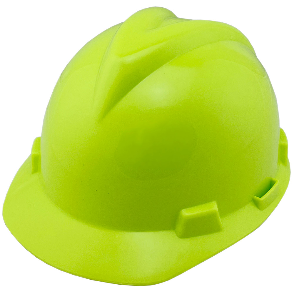 MSA V-Gard Cap Style Hard Hats Fas-Trac Suspensions Hi Viz Yellow