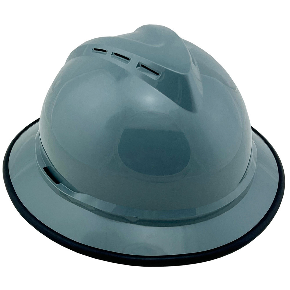 MSA Advance Full Brim Vented Hard Hats with Ratchet Suspensions Gray