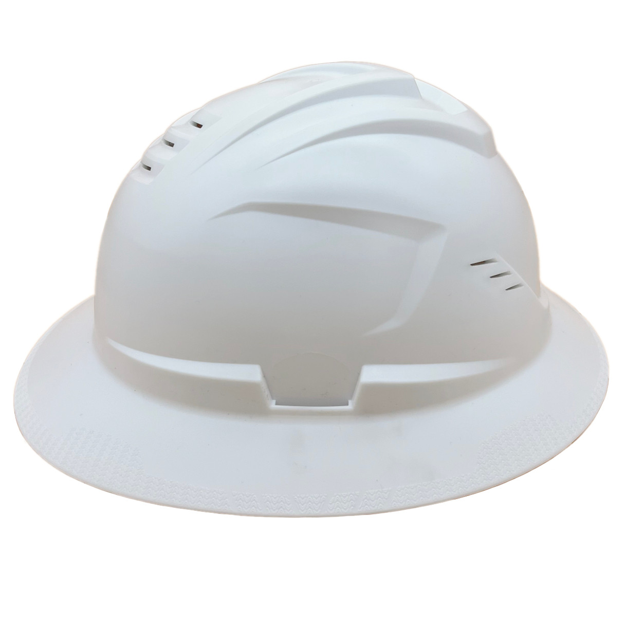 MSA Full Brim C1 Vented Hard Hats with 4 Point Ratchet Suspensions White