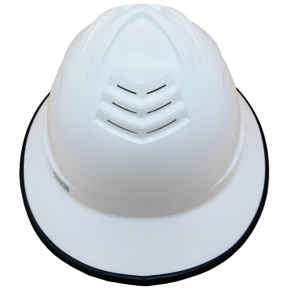 MSA Full Brim C1 Vented Hard Hats with 4 Point Ratchet Suspensions White