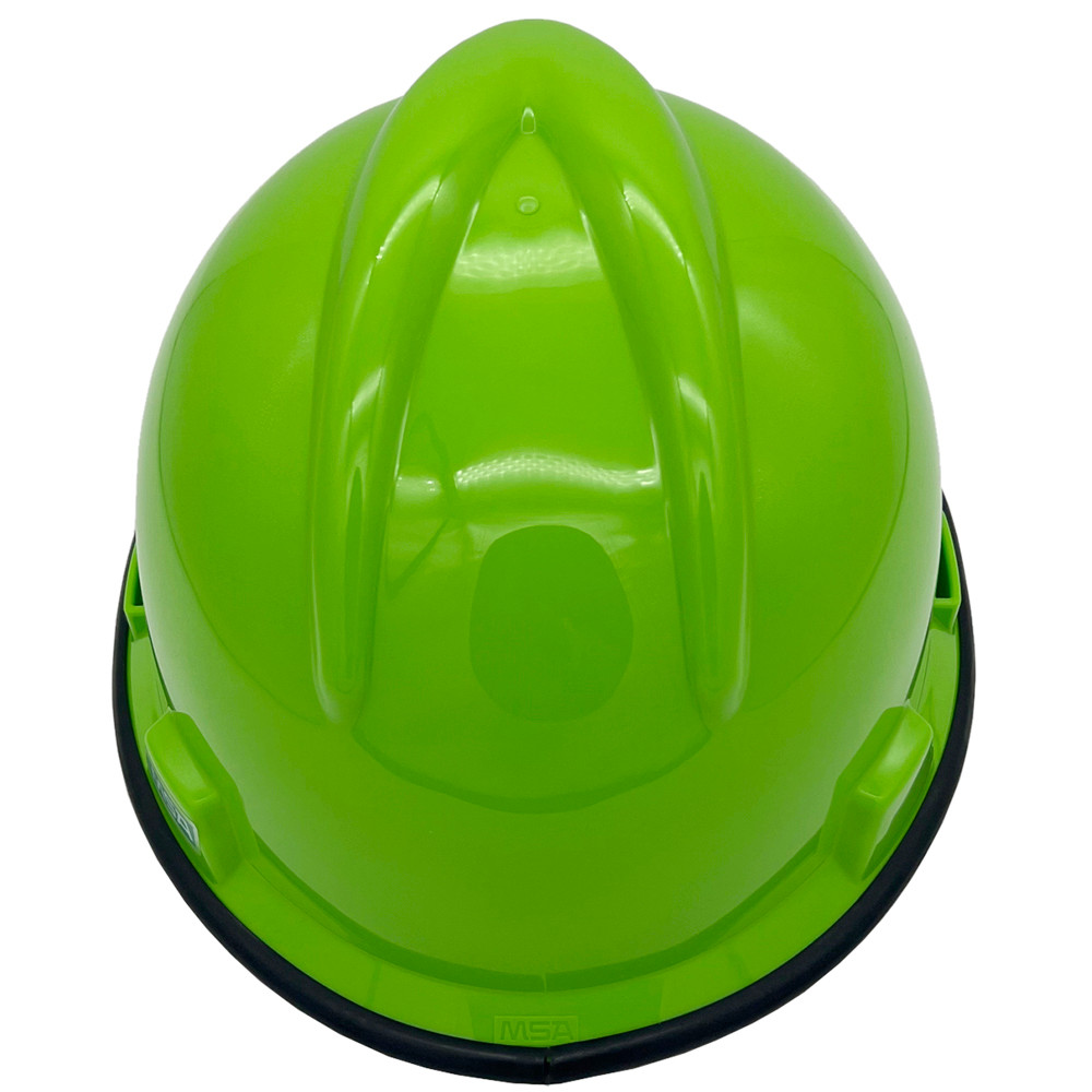 MSA Cap Style Large Jumbo Hard Hats with Fas-Trac Suspensions Hi Viz Lime