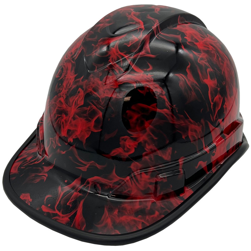 Red Flames Hydro Dipped Cap Style Hard Hat | Buy Online at T.A.S.C.O.