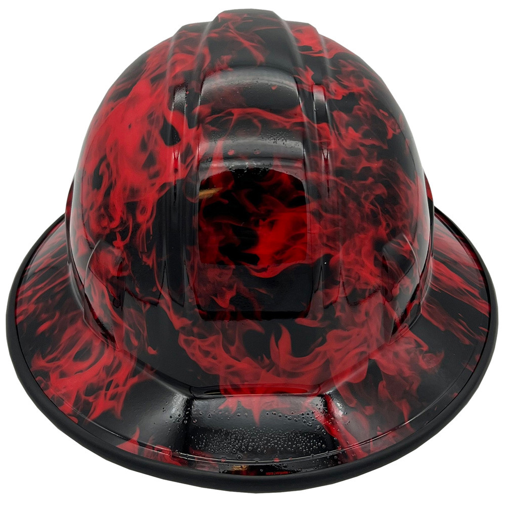 Red Flames Design Full Brim Hydro Dipped Hard Hats | Buy Online at T.A ...