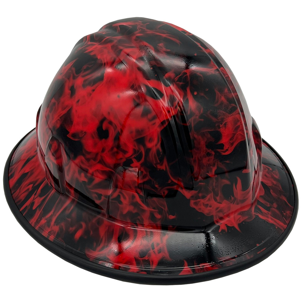 Red Flames Design Full Brim Hydro Dipped Hard Hats | Buy Online at T.A ...