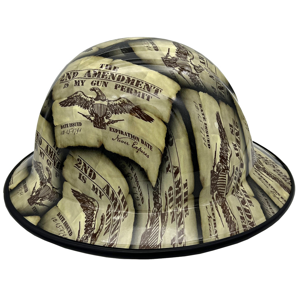 Gun Permit Design Full Brim Hydro‑Dipped Hard Hat | Tasco-Safety.com