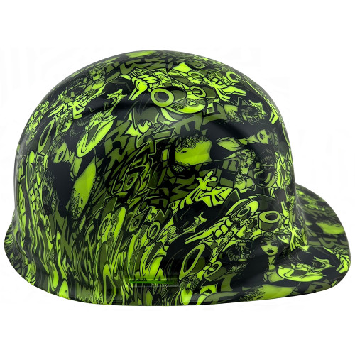 Skater Girl Neon Green Design Cap Style Hydro Dipped Hard Hats | Buy ...