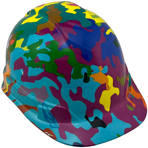 Neon Camo Design Cap Style Hydro Dipped Hard Hats | Buy Online at T.A.S ...