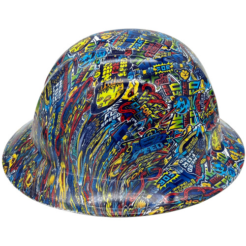 Sticker Bomb 30 Design Full Brim Hydro Dipped Hard Hats | Buy Online at ...