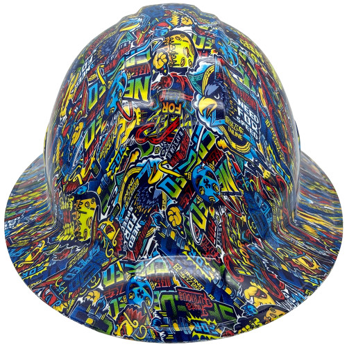 Sticker Bomb 30 Design Full Brim Hydro Dipped Hard Hats | Buy Online at ...