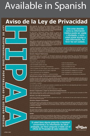 HIPAA Notice of Privacy Safety Poster - SPANISH