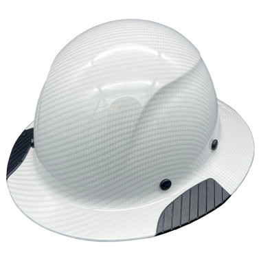 DAX Fiberglass Composite Hard Hat - Full Brim White Gloss Carbon Print