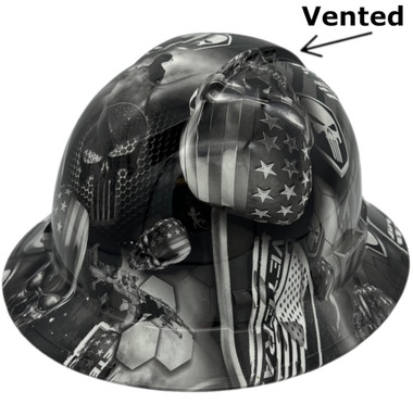 Veterans Design Hydro Dipped Full Brim Vented Hard Hat | Buy Online at ...
