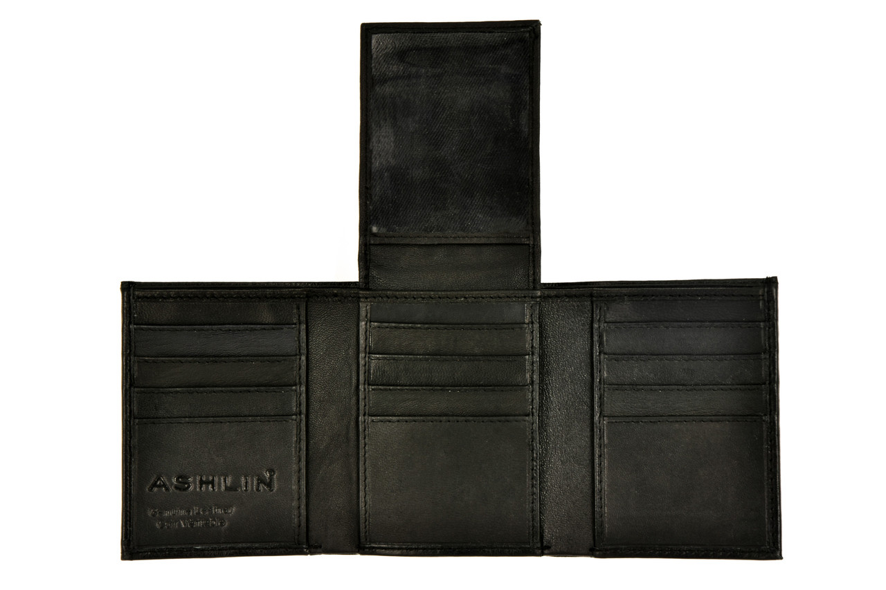 Ashlin® DESIGNER | MADDOX Trifold wallet 16 slots | Leather | [6447-07 ...