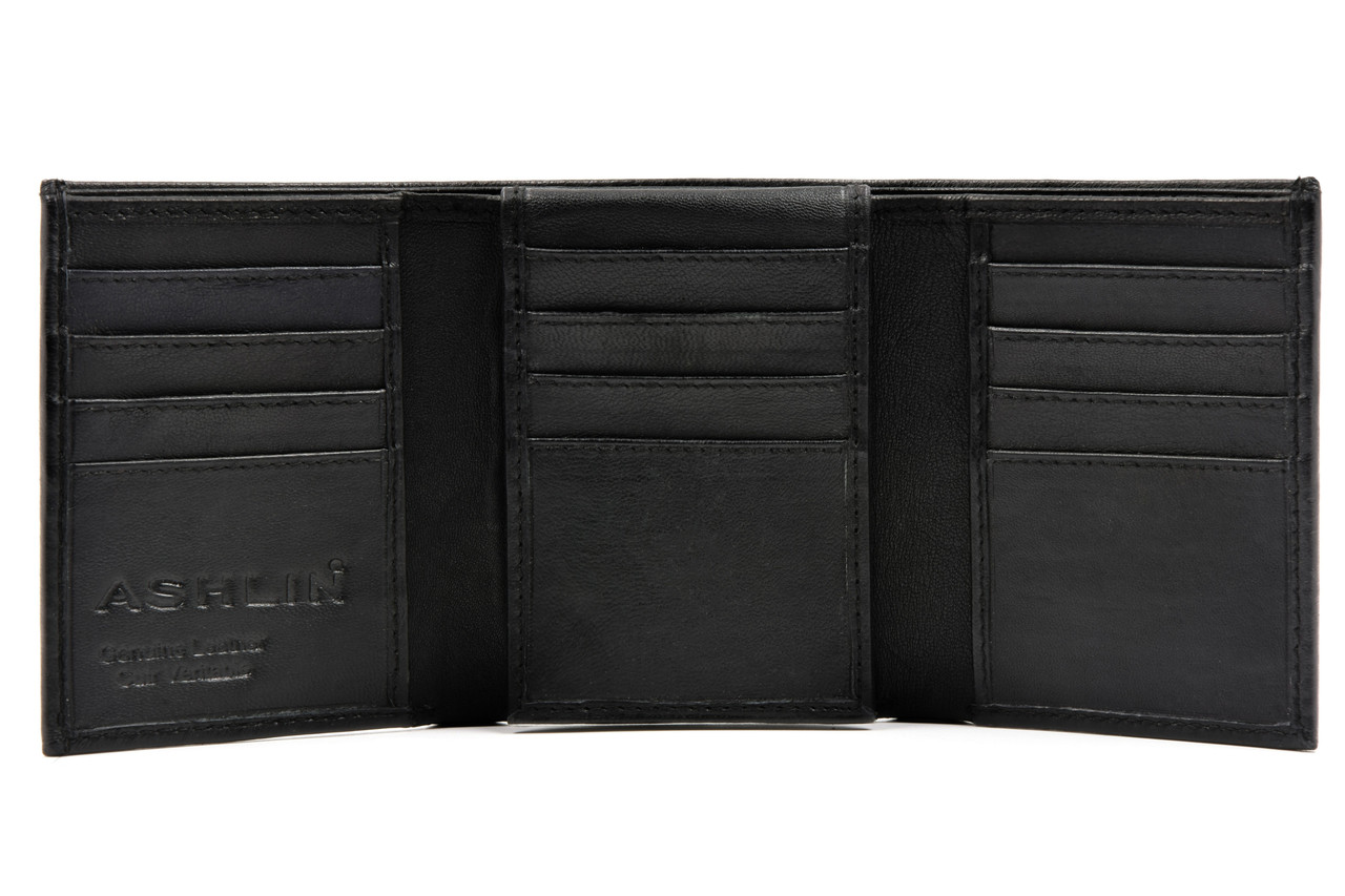 Ashlin® DESIGNER | MADDOX Trifold wallet 16 slots | Leather | [6447-07 ...