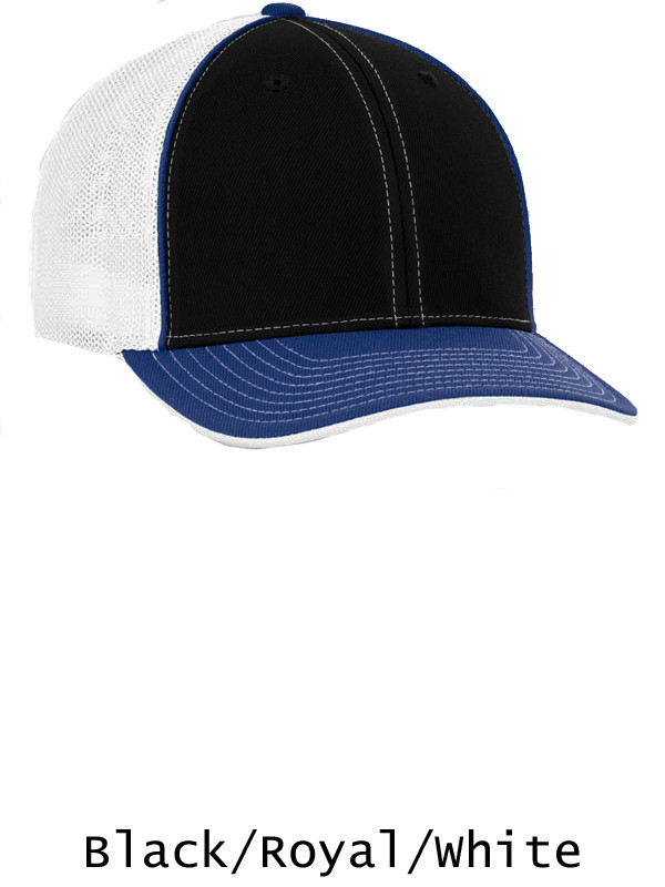 Tri-Color Trucker Mesh Moisture Control Baseball Cap - All Sports Uniforms
