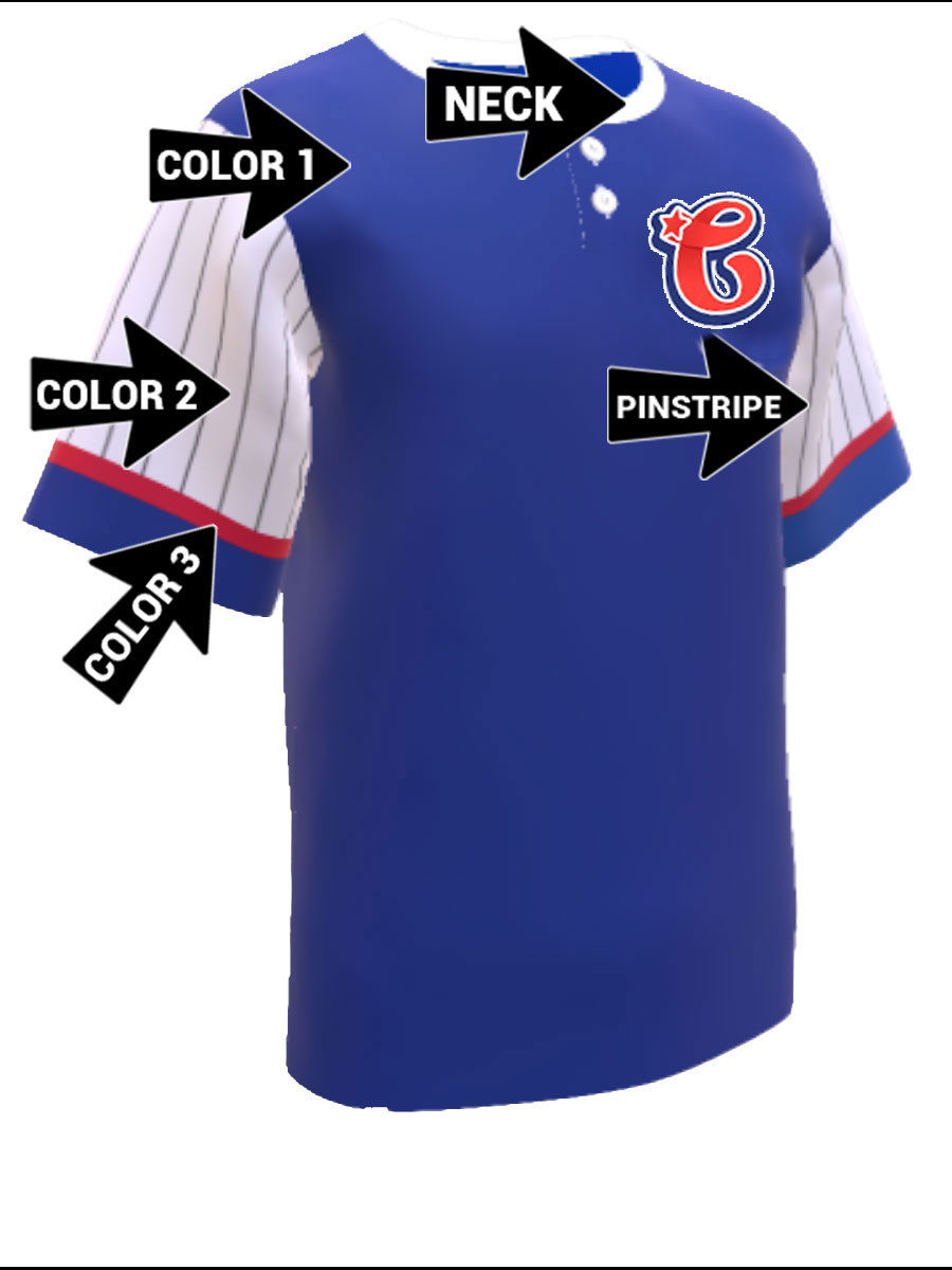 Control Series Premium - "Cubs" Custom Sublimated 2 Button Baseball Jersey