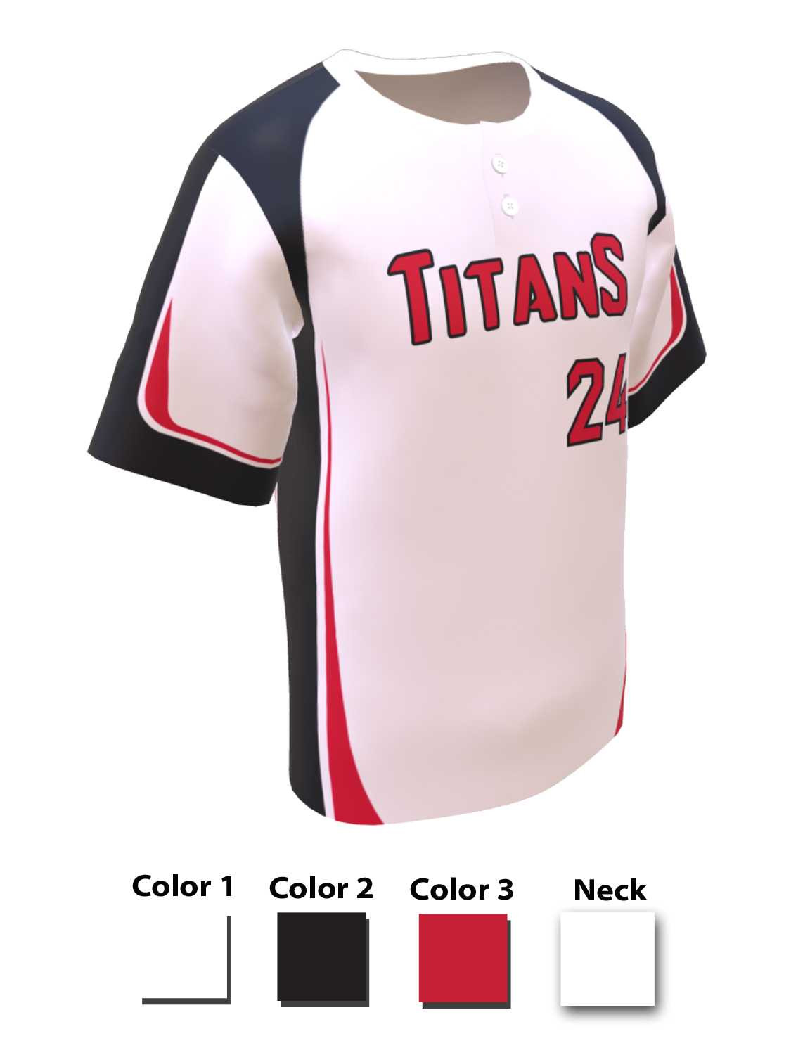 Control Series - "Titan" Custom Sublimated 2 Button Baseball Jersey