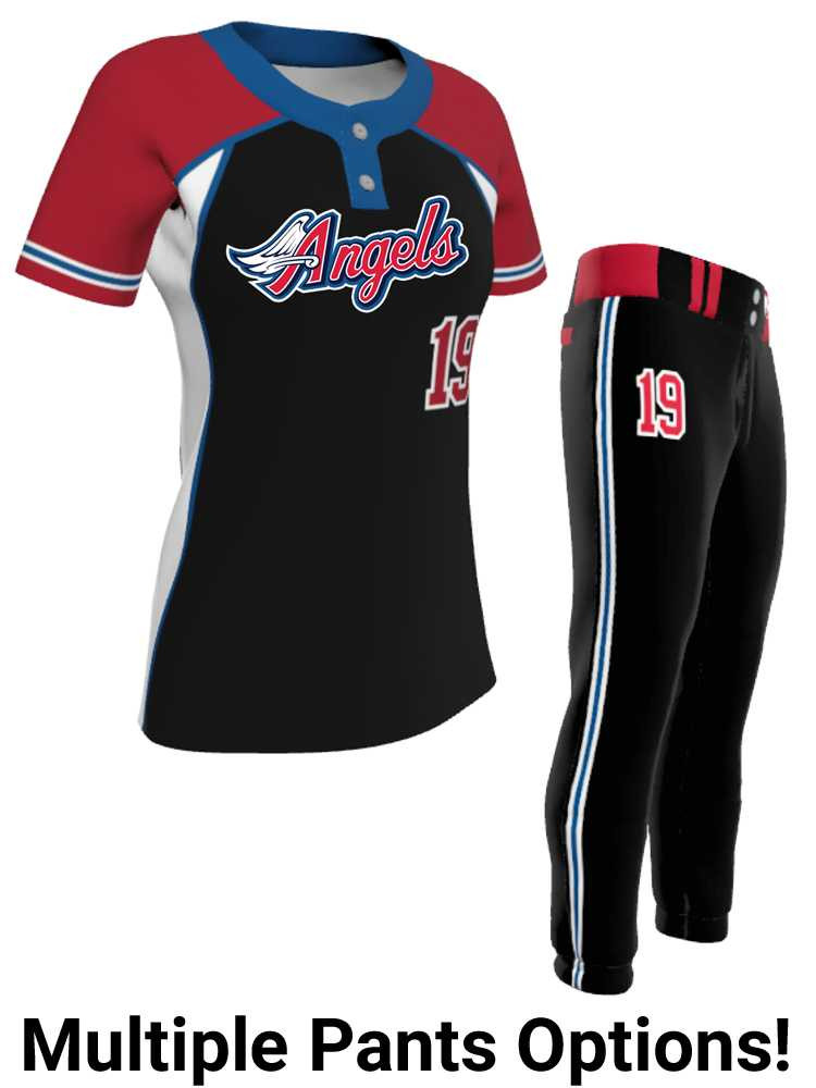 2 Button Softball Jerseys | Sublimated Softball Sets