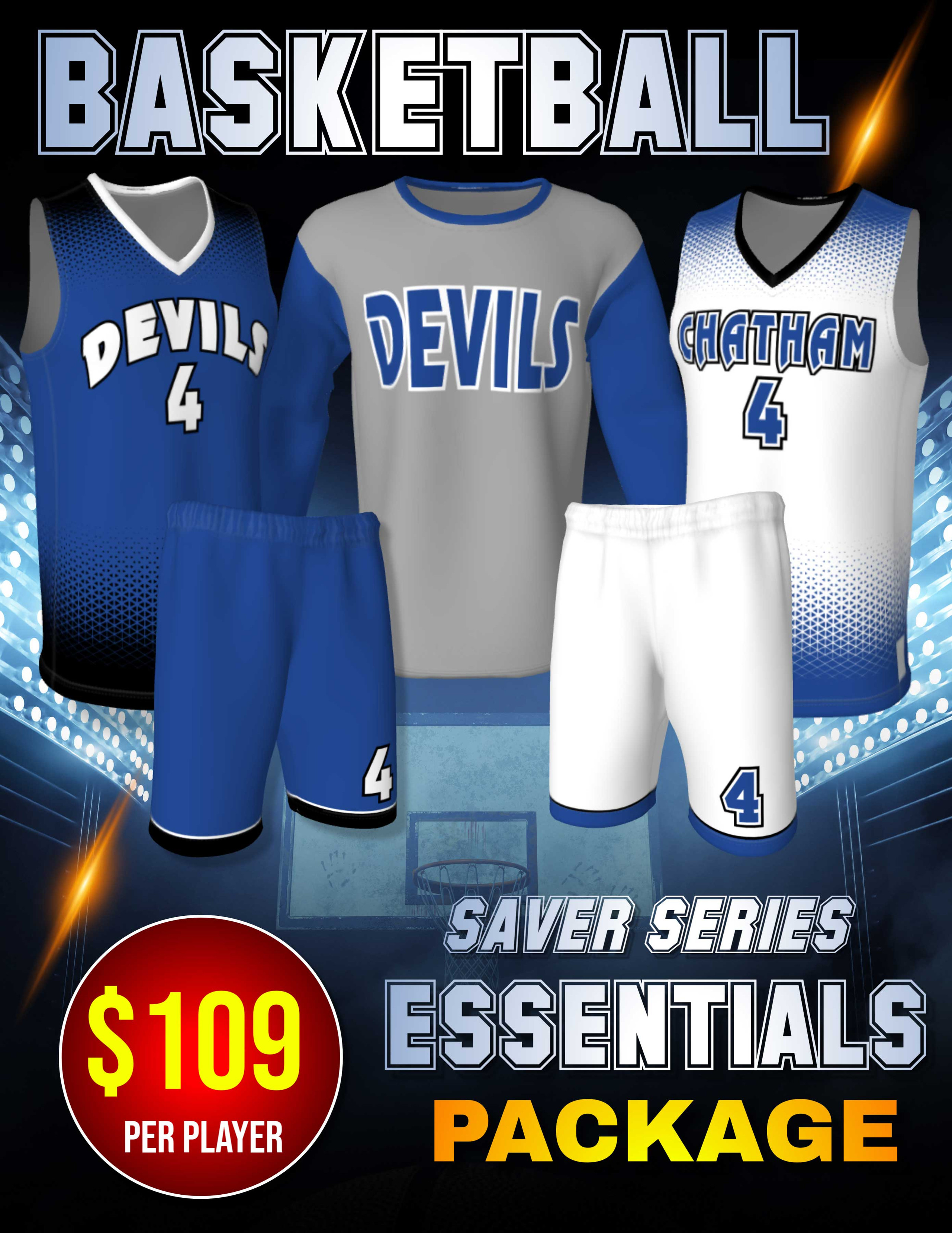 Adult Non-Reversible Basketball Sets | Control Series Sets
