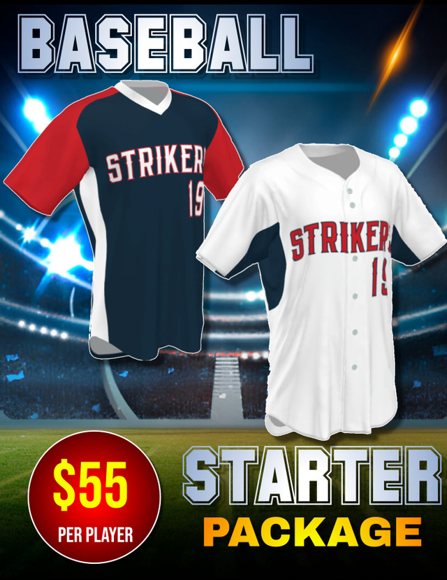 Baseball - Package Deals - Starter Package $55 - All Sports Uniforms