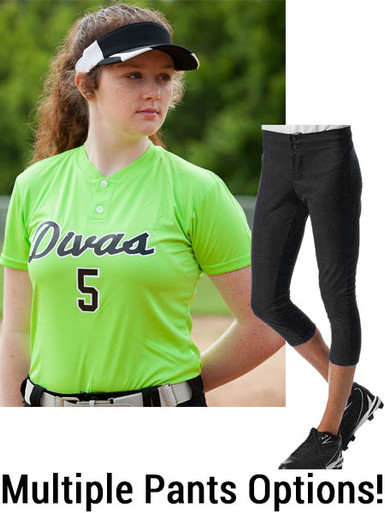 Womens/Girls "Cooling Performance Grand Slam" Two-Button Softball ...